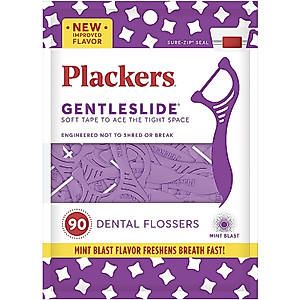 PLACKERS Gentleslide Dentla Flossers for Tight Teeth 90 ea (Pack of 2)
