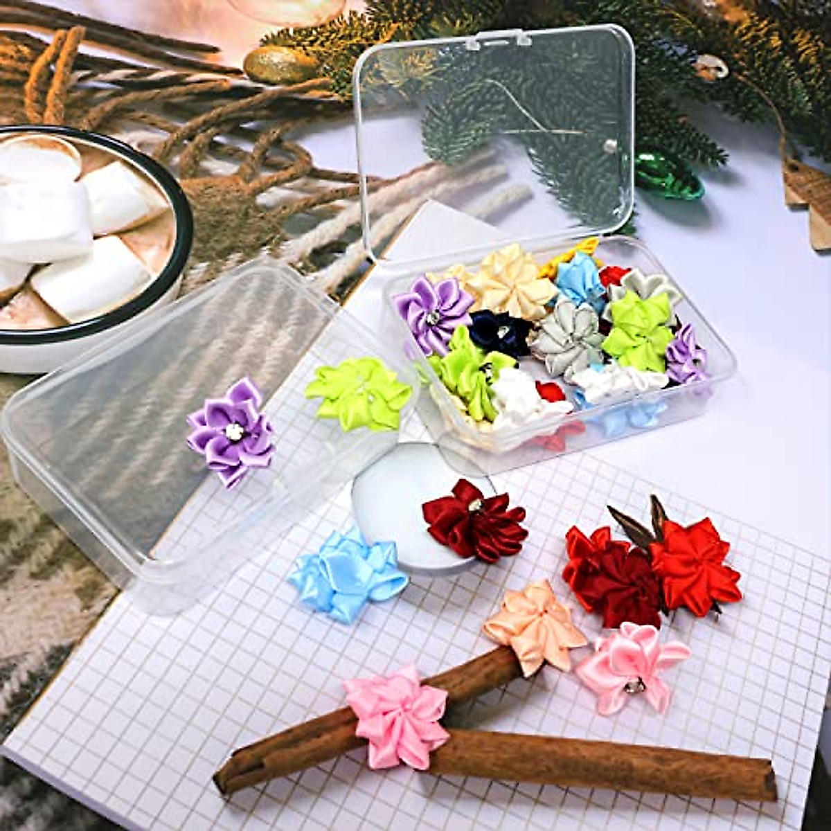 yueton 4pcs 3.7" x2.6" x1" Rectangle Clear Small Plastic Box, Mini Plastic Storage Containers Box, Small Organizer Case with Hinged Lid - for Business Cards, Credit Cards, Jewelry Accessories, Crafts, Screws, Batteries, etc