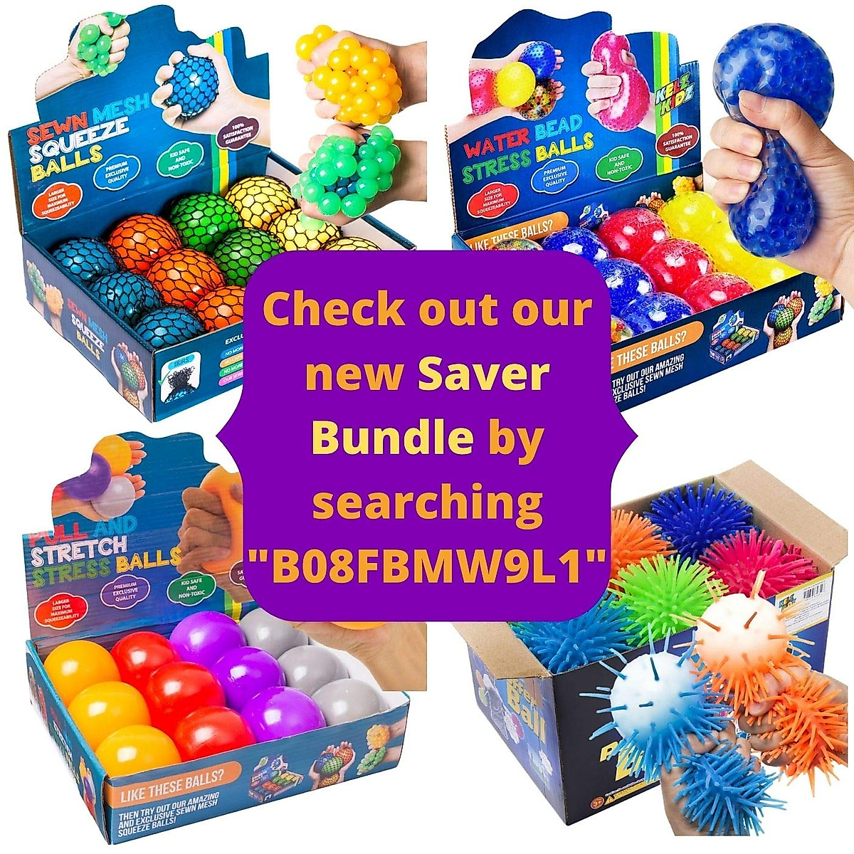 Quality & Durable Mesh Squishy Balls with Exclusive Sewn Mesh! (Multi, 12 Pack)