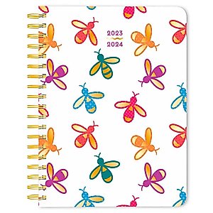 Busy Bees | 2024 6 x 7.75 Inch 18 Months Weekly Desk Planner | Foil Stamped Cover | July 2023 - December 2024 | Plato | Planning Stationery