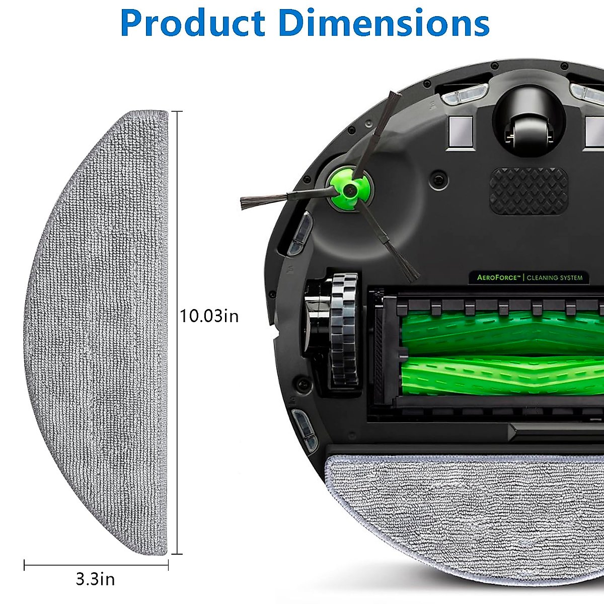 BUXEBUX Replacement Roomba Mop Pads for iRobot Roomba Combo i3+ Roomba Combo i5, i5+, j5, j5+ Robot Vacuum Cleaner, Replacement Accessories Irobot Mop Pads, Washable and Reusable Mop Pads （6 Pack）