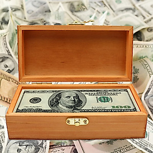 Wooden Lockable Currency Tray, Single Row Currency Tray, Cash Organizer Money Storage Box, Money Organizer for Cash (Bronze)