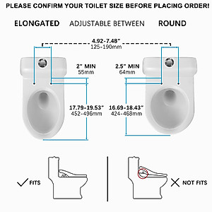 Electric Bidet Toilet Seat with Wireless Remote - Elongated Heated Bidet Toilet Seat - Bidet Warm Water with Dryer - Luxury Bidet Toilet Seat with Soft-Closing - LED Nightlight - Self-Clean Nozzle