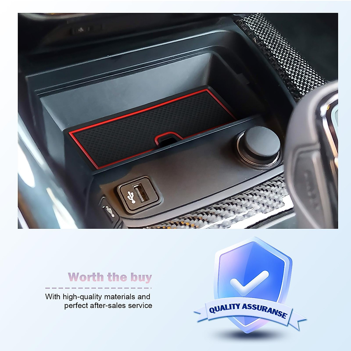 2020-2025 Toyoat Supra GR Center Console Liners Mats Cup Holder Inserts Mats Non-Slip Center 2025 Supra GR Console Shifter Liner Trim Mats Anti-dust Door Pocket Liners Accessories 8 PCS(Red)