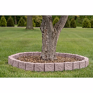Garden Elements True Form Outdoor Decorative Flex-Wall Resin Edging for Gardens, Playgrounds, Plastic Life-Like Cobblestone Landscape Lawn Borders, 4 Foot Section (Pack of 4)