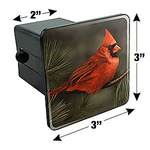 Northern Cardinal Red Pine Perch Tow Trailer Hitch Cover Plug Insert 2"
