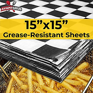 Extra Large, Grease Resistant Black Sandwich Liner 300 Sheet Pack. Microwave Safe 15x15 in Wax Paper Deli Wrap for Restaurants, Churches, BBQs, Concession Stands, School Carnivals, Fairs. Made in USA