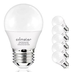 comzler 6W A15 LED Bulb Daylight 60 Watt Equivalent, E26 Medium Screw Base Small Light Bulb Cool White 5000K, Home Lighting Decorative Ceiling Fan Light Bulbs Non-Dimmable(Pack of 6) …