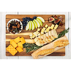 Thirteen Chefs Cutting Boards - Large, Lightweight, 17 x 12 Inch Acacia Wood Chopping Board for Plating, Appetizers, Charcuterie and Kitchen Prep - Portable Cooking Accessories