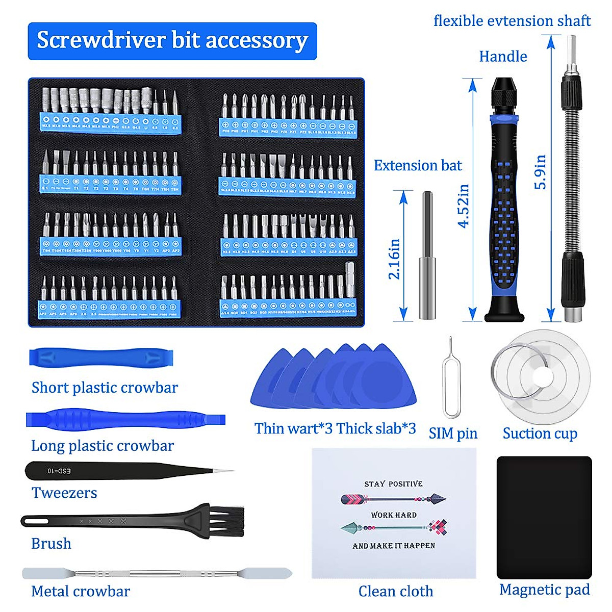 SOONAN 128 in 1 Precision Screwdriver Set, Magnetic Repair Tool Kit for iPhone Series/Xbox Series/PS3/PS4/Nintendo Switch/iPad/Tablet/Laptop/Watch/Cellphone/PC/Camera/Electronic