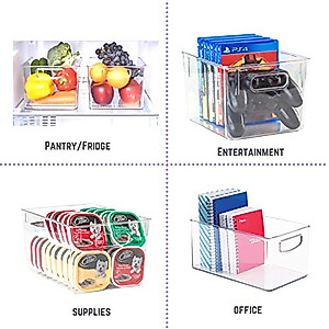 Soko Design 2-Pack Clear Plastic Storage Bins, Storage Container For Pantry | Clear Storage Containers, Stackable Storage Bins | Plastic Storage Bins for Pantry, Fridge Container