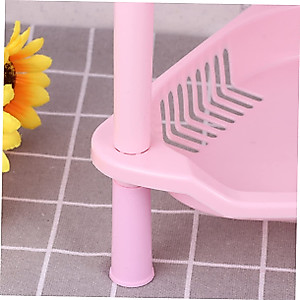 BUGUUYO 3Layer Plastic Small Storage Organizer Basket Corner Shelf Rack for Home Bathroom Kitchen Compact Design for Efficient Space Saving