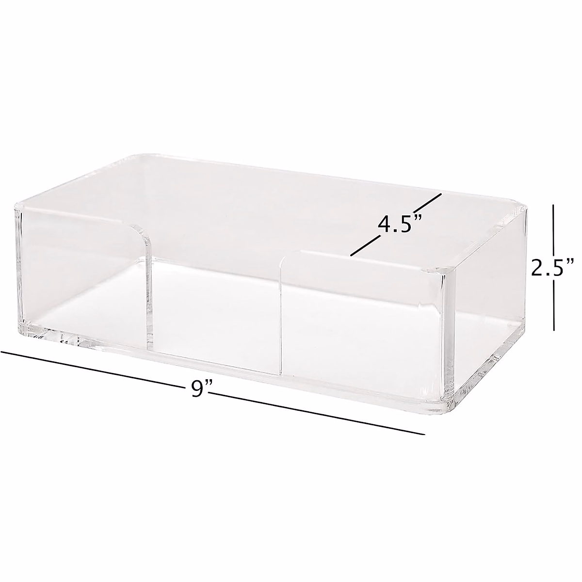 Guest Towel Holder Tray Bathroom Paper Hand Towels Caddy Basket Acrylic Holder Bathroom Accessories Clear Bathroom Storage and Organization or Dinner Napkin Holders 4.5" x 9" x 2.5 Made in USA