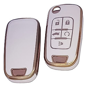 Guibuhuse 360°Protection TPU Key Fob Cover Case Protector Fit for Buick Encore Lacrosse Regal Verano（Violet Accessories OHT01060512 5461A-01060512 (White)