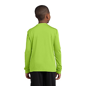 SPORT-TEK Boys' Long Sleeve PosiCharge Competitor Tee S Lime Shock