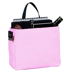 all about me company Personalized Monogrammed Shoulder Bag with Custom Text Essential Canvas Tote Bag with Customizable Embroidered Monogram (Pink)
