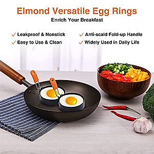 Highly Rated Egg Rings 3.5 Inches 4 PCS Frying Egg Molds Round Egg Circles, Anti-scald Nonstick Leakproof Egg Mould with Oil Brush Circular Egg Shaper