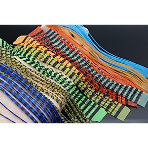 20Pc 10Colours Fishing Jig Lures Mixed Colors DIY Silicone Whole Sheet Skirts for Jig Lures Regular Skirt Colours with Fly Tying Material Free Rubber Band CMB1#