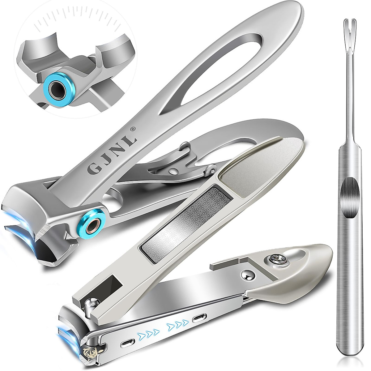 2024 New Nail Clippers, Upgrade Nail Clippers for Men with Wide Opening, Professional Ultra Sharp Nail Clippers with Catcher, Extra Large Heavy Duty Fingernail Clipper Cutter for Thick Nails
