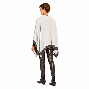 Women's Shawl Wrap Poncho Ruana Cape Cardigan Sweater Open Front for Spring Summer Fall (PC-10-1)