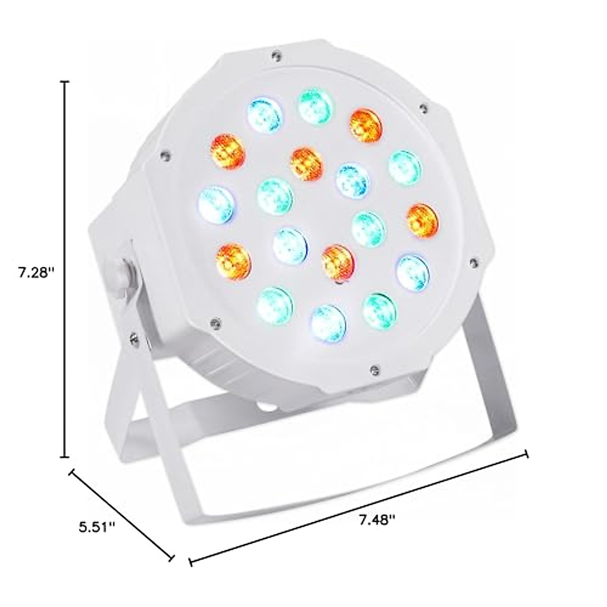 (8) Rockville RockPAR50 LED RGB Compact Par Can DJ/Club/Stage DMX Wash Light - White