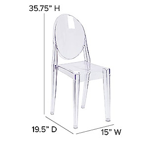 Flash Furniture 4 Pack Ghost Side Chair in Transparent Crystal