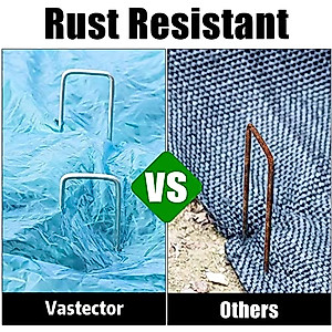 60 Packs 6 Inches Heavy Duty 11 Gauge Galvanized Steel Garden Stakes Staples Securing Pegs for Securing Weed Fabric Landscape Fabric Netting Ground Sheets and Fleece