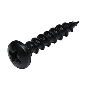 100 Pack Rok Hardware #6 x 3/4" Coarse Deep Thread Pan Head Screws Black Phosphate Wood MDF