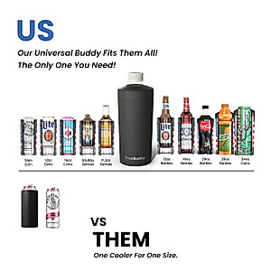 Universal Buddy XL Can Cooler by Frost Buddy - Fits 12-ounce, 16-ounce, 20-ounce, and 24-ounce Cans and Bottles - Keep Your Drinks Refreshingly Chilled for over 12 hours Gunmetal Glory