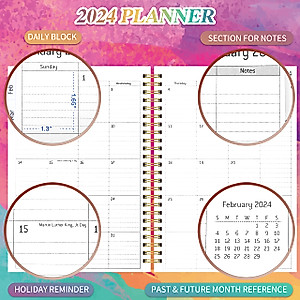 2024 Planner - 2024 Academic Weekly & Monthly Planner with Monthly Tabs, Daily Planner Yearly Agenda Calendar Organizer, Jan 2024-Dec 2024, 6.3" x 8.5"