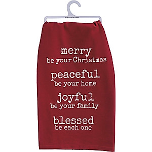 2 Piece Red White Holiday Kitchen Towel Bundle, Merry Be Your Christmas and Jesus Is The Reason