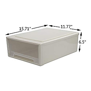 Easymanie 17.5 Quart Stacking Storage Drawer, 4 Pack Plastic Chest of Drawer