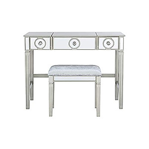 Linon Home Décor Vanity Set Silver