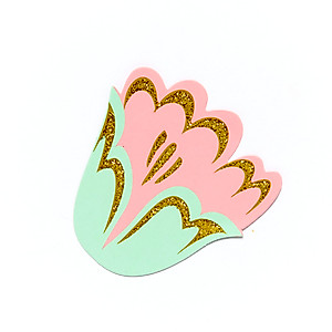 amscan 190649 Spring Super Value Mini Glitter Cutouts, 50 Ct, Multicolor, 2 1/2"