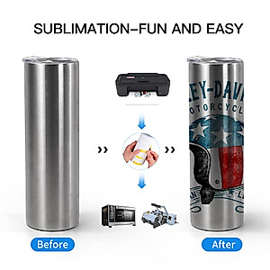 AGH 8 Pack 20oz sublimation tumbler blank, Stainless Steel Tumblers Bulk With Reuse Straw and Brush, Silvery Cup Vacuum Insulated Mug for Travel Coffee