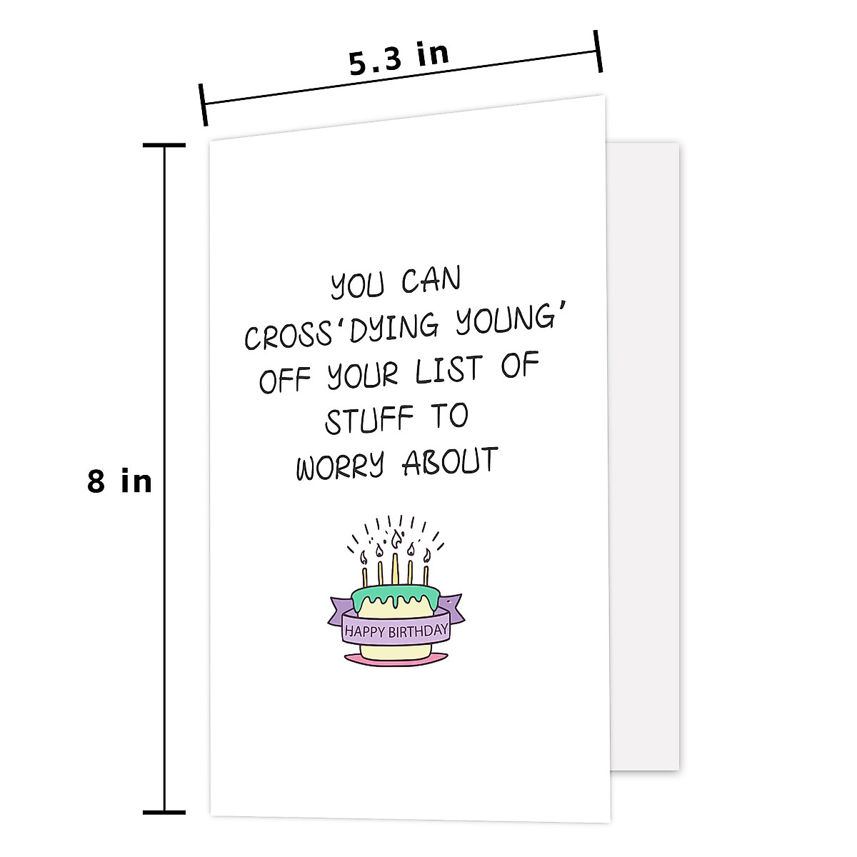 Zoytonky Funny Birthday Card for Men Women, Humorous Birthday Card for Friends, Old Age Birthday Cards for Him Her, Dying Young' off Your List of Stuff to Worry About