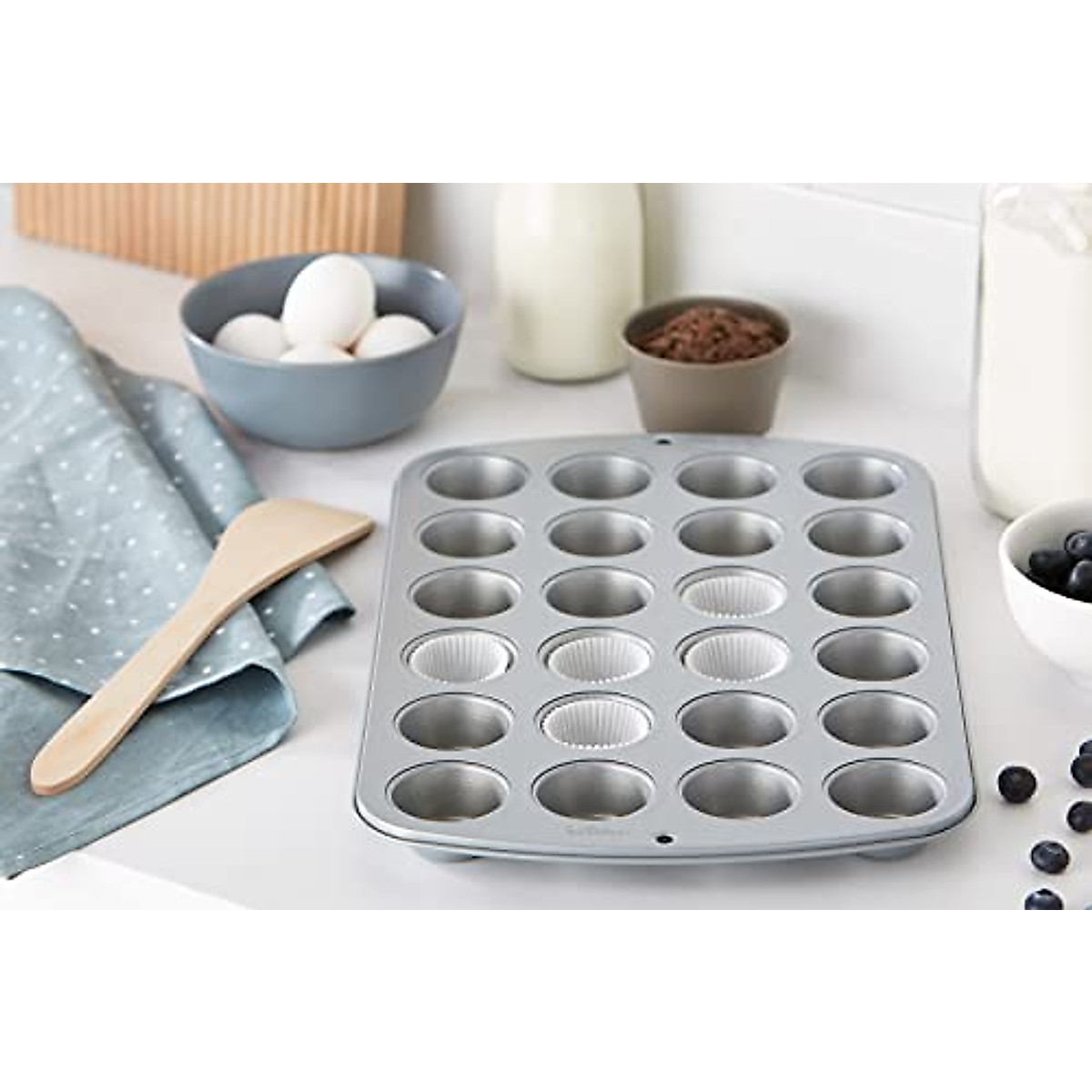 Wilton Recipe Right Mini Muffin Tin, 24 Cup, Non Stick, Steel