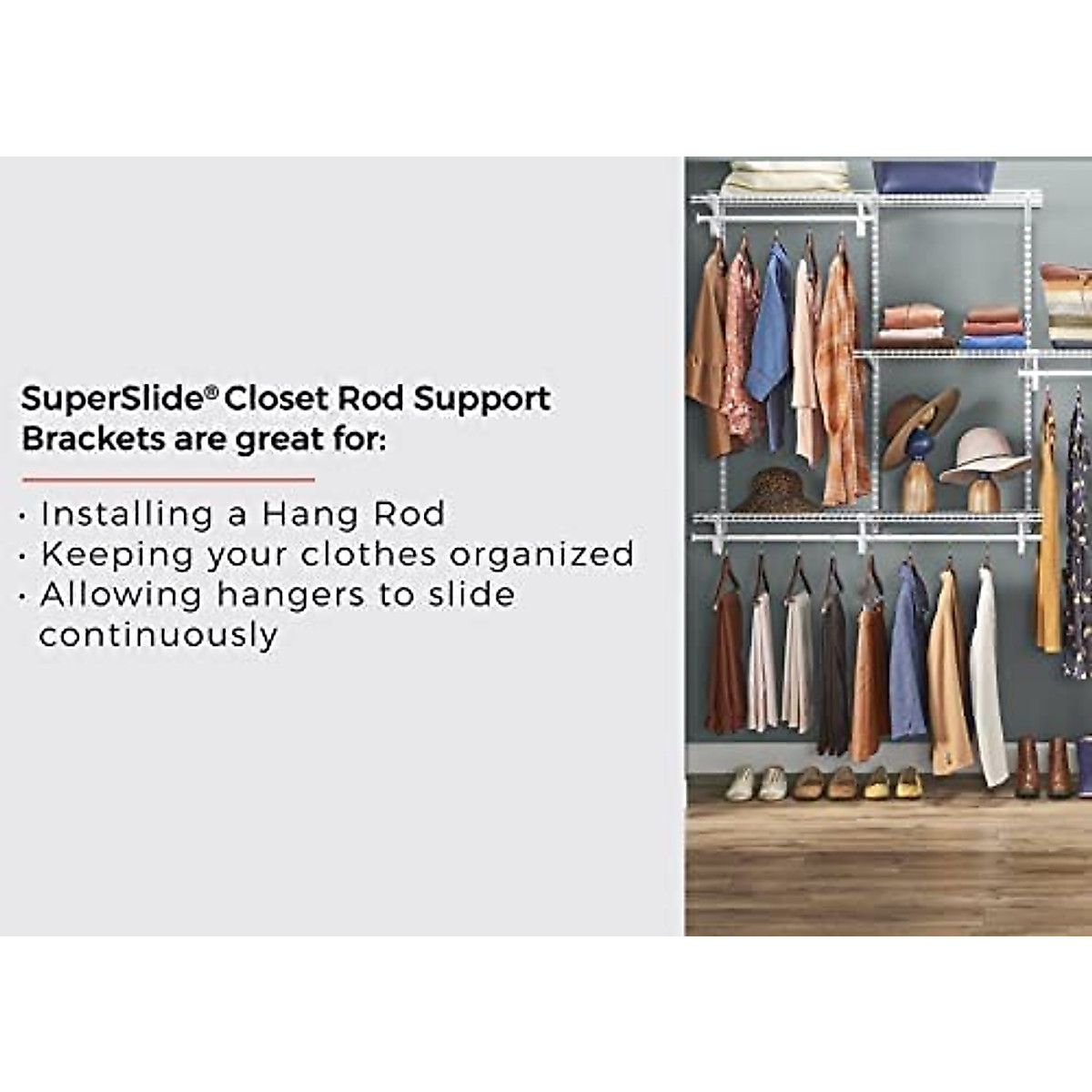 ClosetMaid 5629 Support for SuperSlide Hanging Bar, White 10 Pack