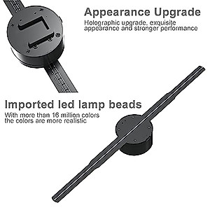 HAVisikr 3D Hologram fan-Hologram Fan 1024*800PX Resolution 244 pcs HD LED Beads-Holographic Video Advertising Projector for Business Store Signs,Party,Bar,Casino (16.5 inch 16G)