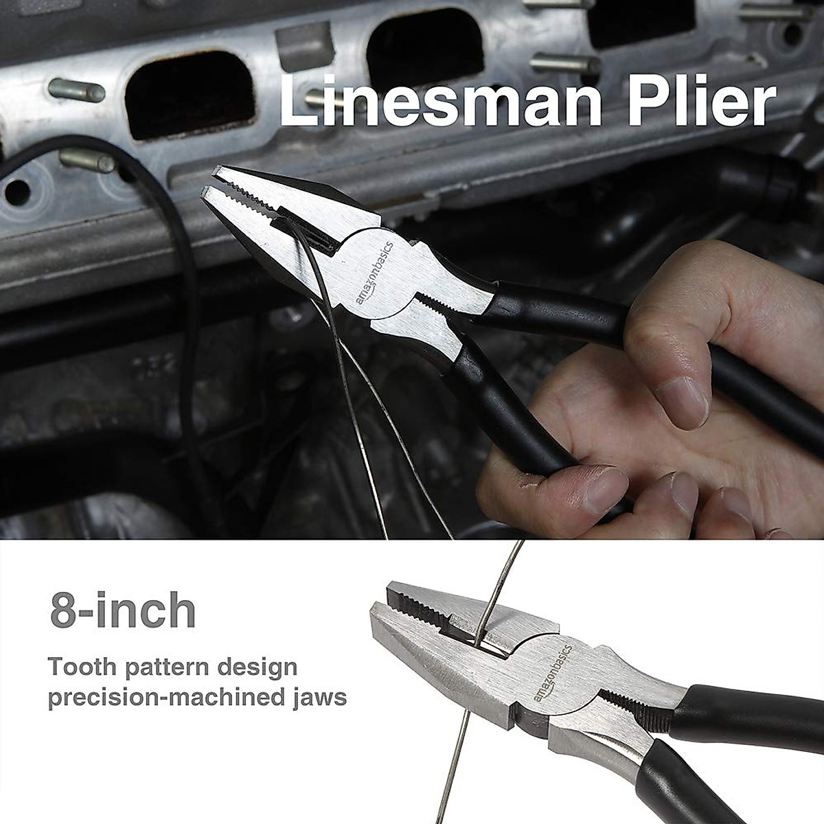 Amazon Basics Plier Tools, Set of 4, Black,silver