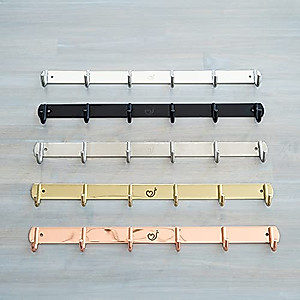 Wall Mounted Coat Rack 12 Matte Black Hooks for Holding Coats, Hats, Towels, and More; Easy to Install with Included mounting Hardware; Made of Heavy-Duty Stainless Steel; Hooks N Holders Warranty