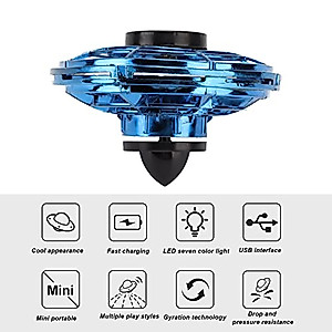 LIANGLIDE , Flying, Boomerang Ball, Mini Toys, Mini Flying Toys with 360°Rotating LED Lights, Floating Fly Space Ball for Kids Teens Adults Indoor Outdoor (Blue)