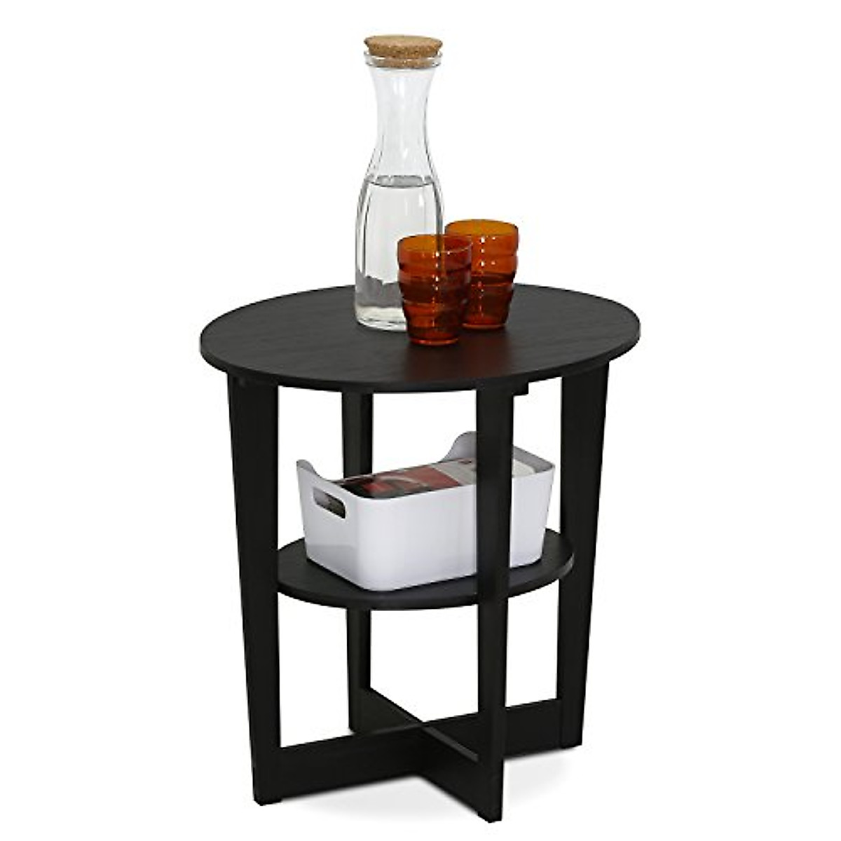 Furinno JAYA End Table, One, Walnut