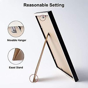 11x14 Picture Frame Set of 6, Display 8x10 Pictures with Mat or 11x14 without Mat for Tabletop Display and Wall Hanging, Classic Simple Photo Frames for Wall Gallery Home Office Decor, Black