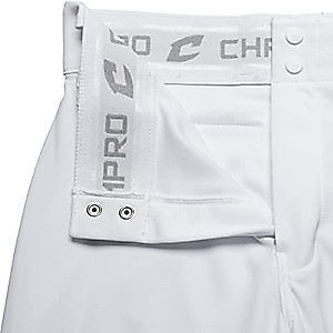 CHAMPRO boys Piped Triple Crown Open Bottom Youth Baseball Pants with Pipe, White/Black, X-Small US