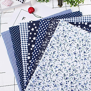 YOLUFER DIY Cotton Fabric Bundle 19.7 x 19.7 Inches, 7PCS Different Pattern, Squares Patchwork Material for Sewing Quilting Scrapbooking.