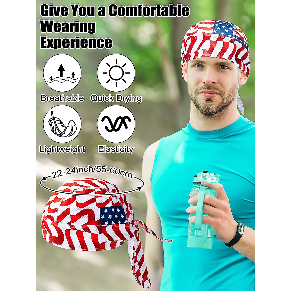 JaGely 16 Pieces Doo Rags Skull Caps for Men, Sweat Wicking Do Rags Cooling Dew Rags Pirate Helmet Liner Cycling Bandana Skull Cap for Men Women Multicolor