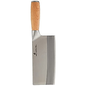 ZHEN 3-Layer Forged High Carbon Steel Medium Duty Chinese Cleaver, 6.5 inches, Silver