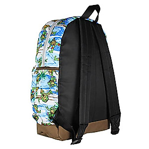 INTIMO Teenage Mutant Ninja Turtles TMNT Pizza Fun School Travel Backpack With Faux Leather Bottom