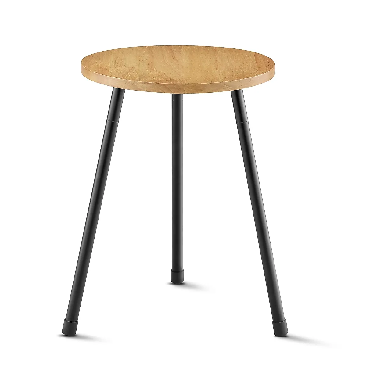 KINNARY Indoor Plant Stand, Mid Century Wood Plant Stand Plant Table for Flower Pots, Tall Metal Plant Holder, Modern Home Decor Small Round Side End Table (11.8"x16")